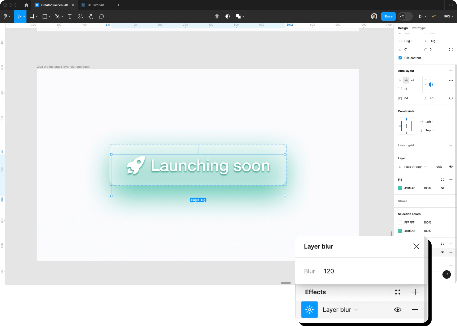 How to create a translucent glass button with colored drop shadow in Figma & Webflow